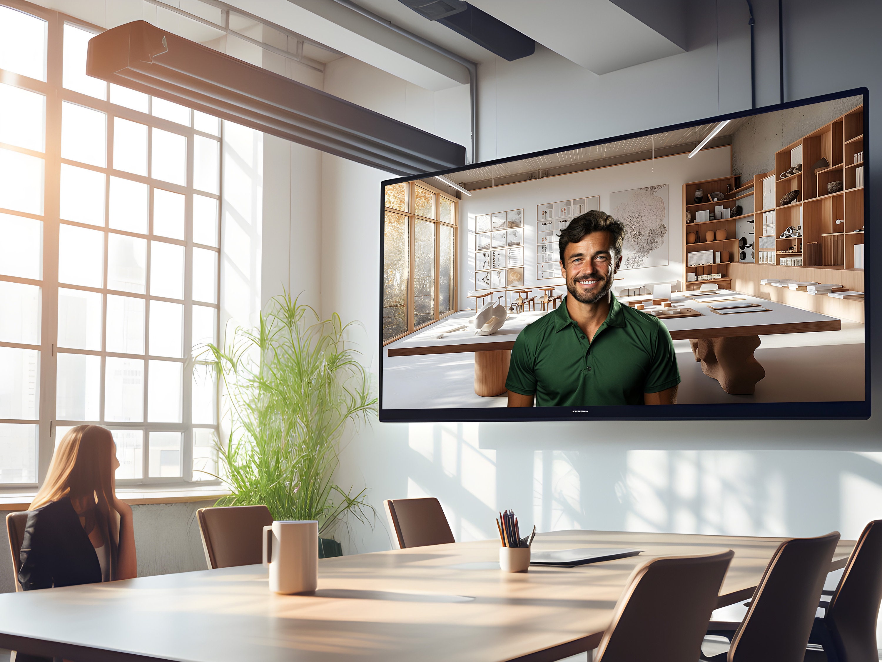 Zoom Background, Work Table Zoom Background, Minimalist Architectural ...