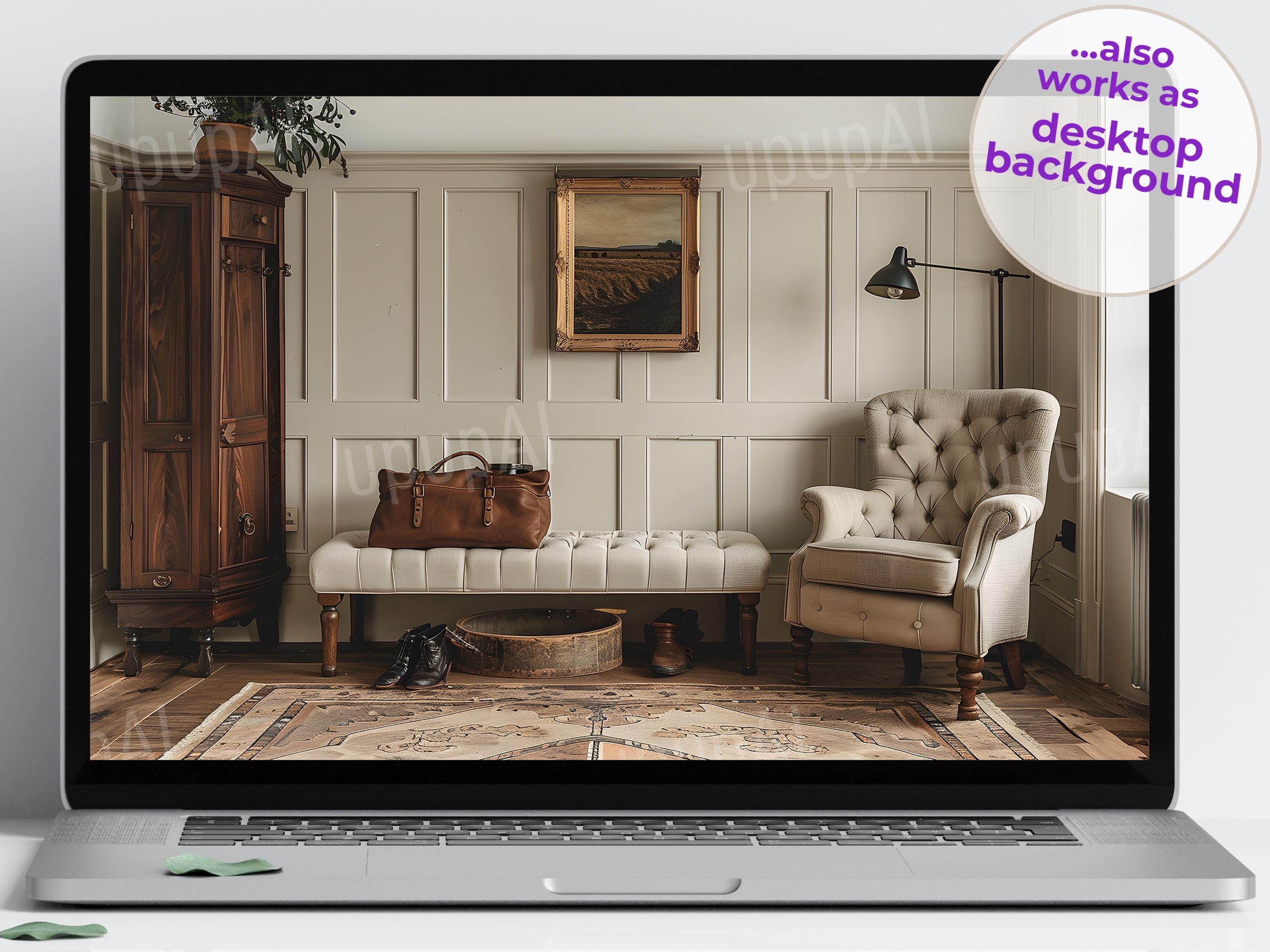 Elegant Reading Nook Zoom Background: Home Office Backdrop (4K + HD ...
