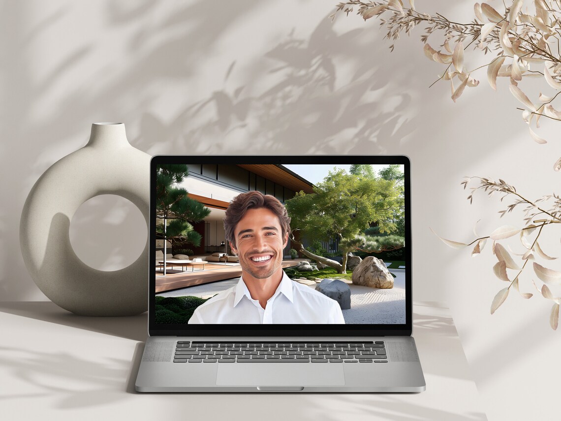 Zoom Background, Zen Zoom Background, Zen Home-office, Sunny Garden ...