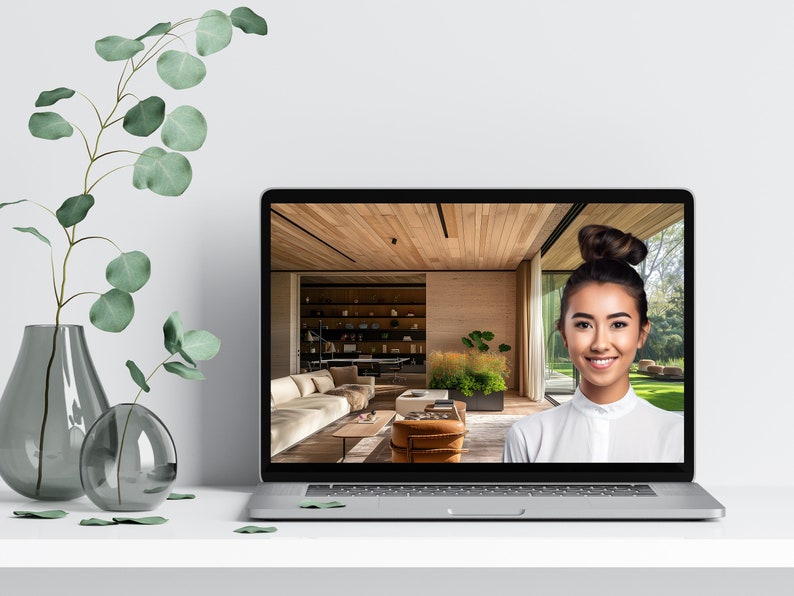 Zoom Background, Modern Apartment Zoom Background, Home Office, Spring ...