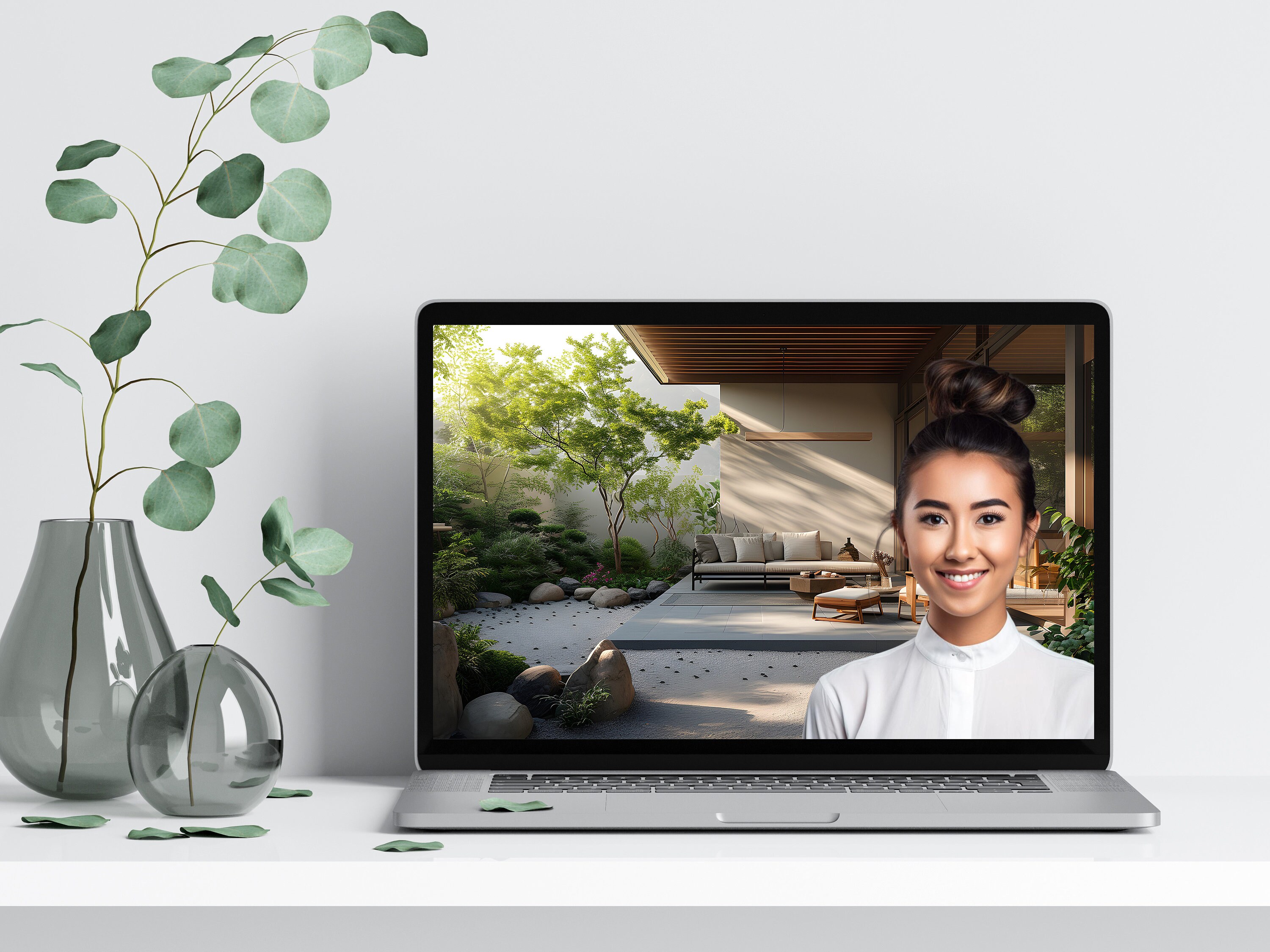 Zoom Background, Zen Zoom Background, Zen Home-office, Sunny Garden ...