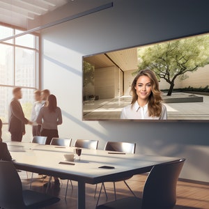 Zoom Background, Center Tree Zoom Background, Beige Travertine Yard ...