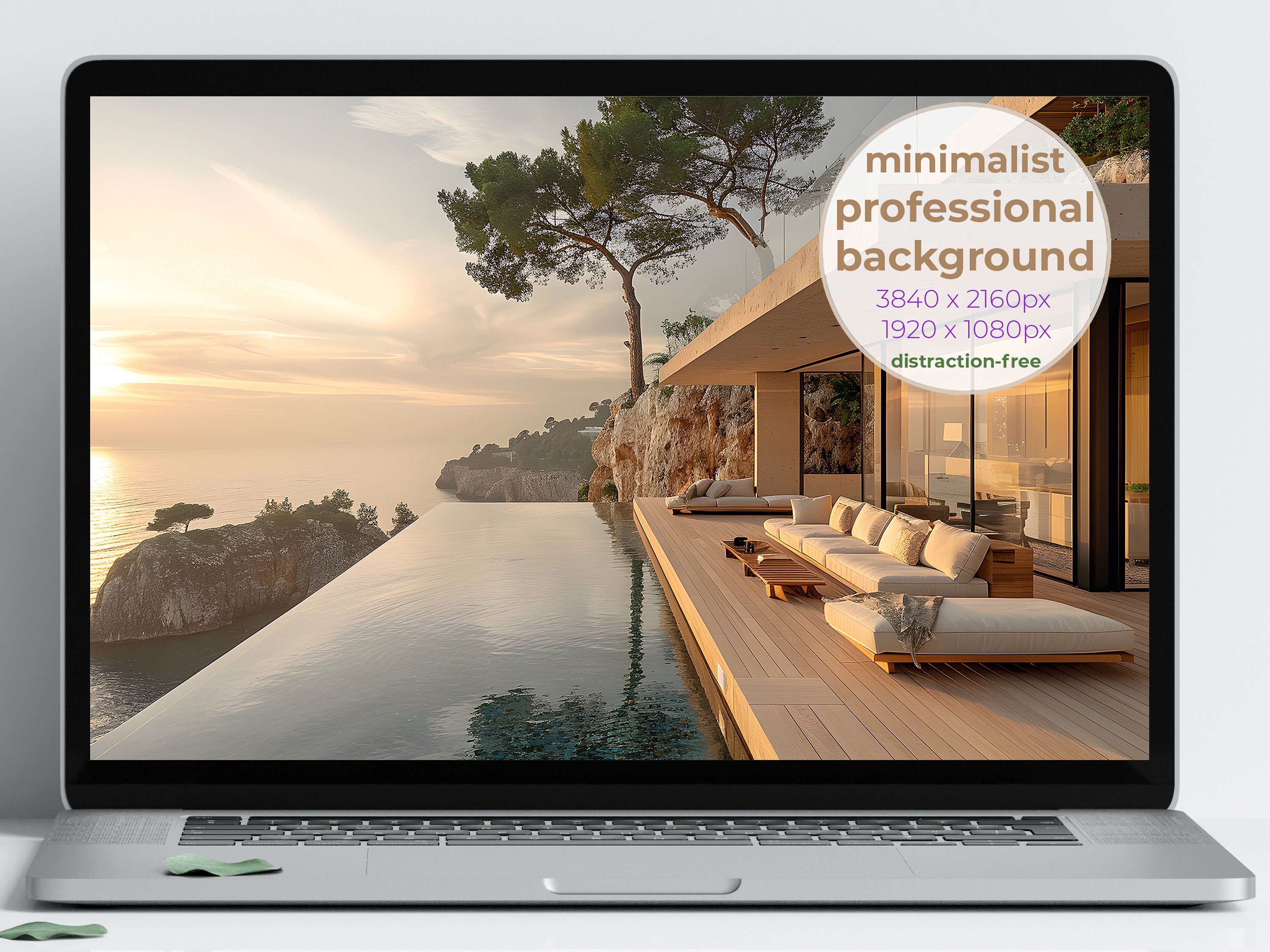 Luxury Home Pool Coadtline View Zoom / Teams Background (digital ...