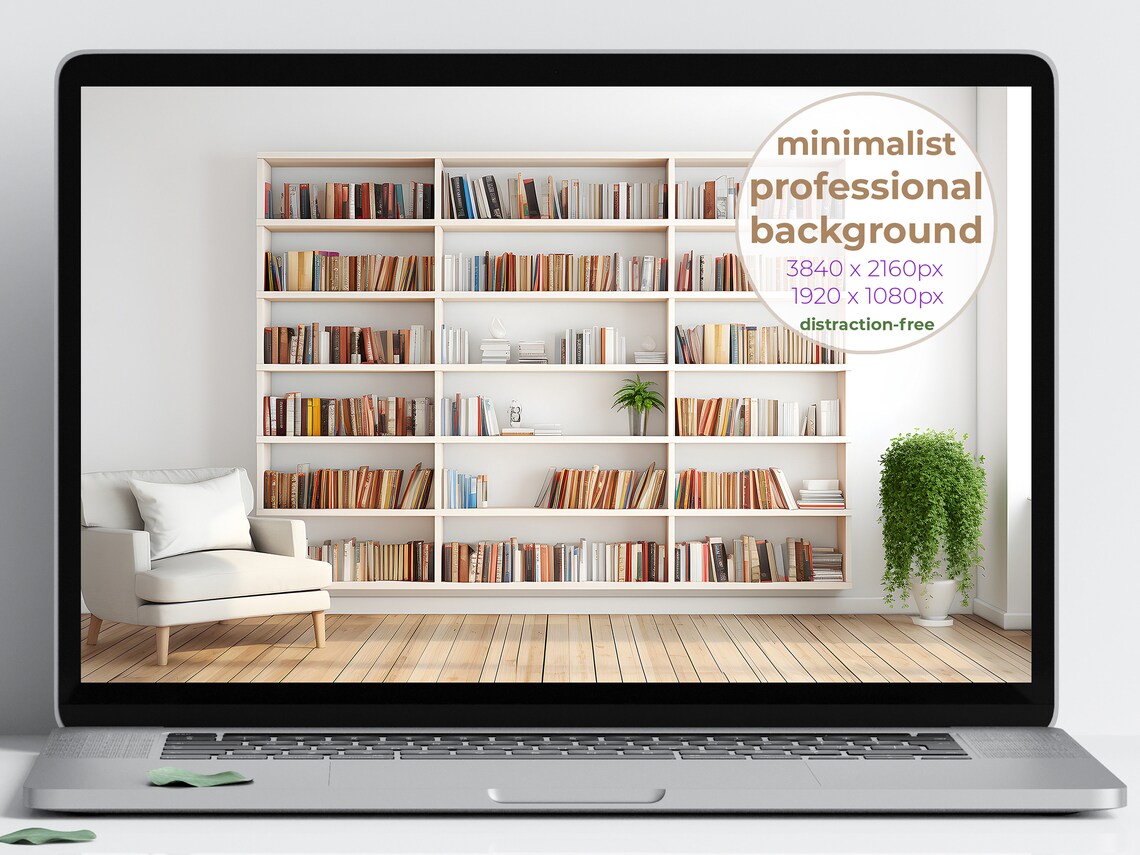 Zoom Background, Serene Sofa Virtual Background, Minimalist Living Room ...