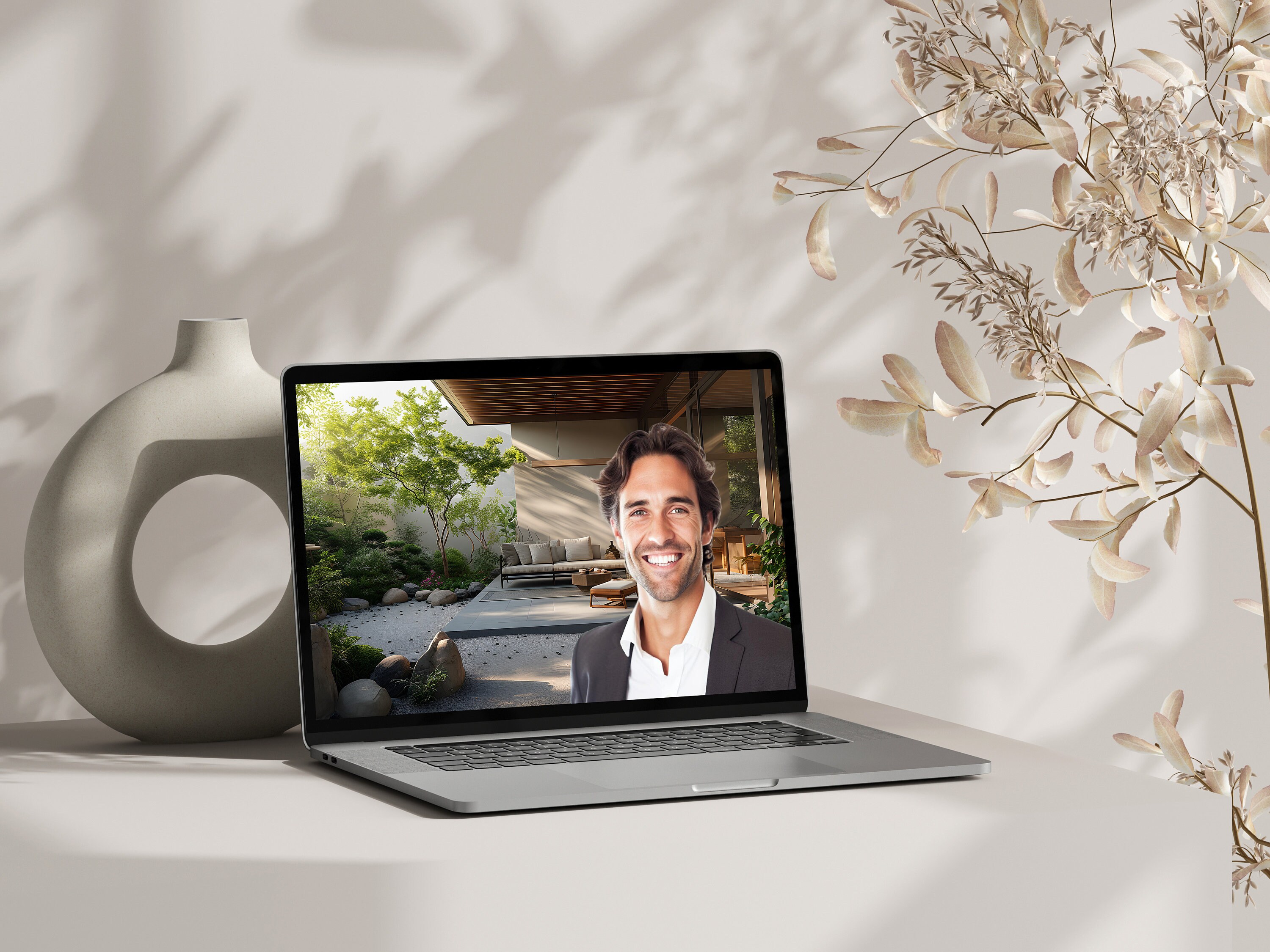 Zoom Background, Zen Zoom Background, Zen Home-office, Sunny Garden ...