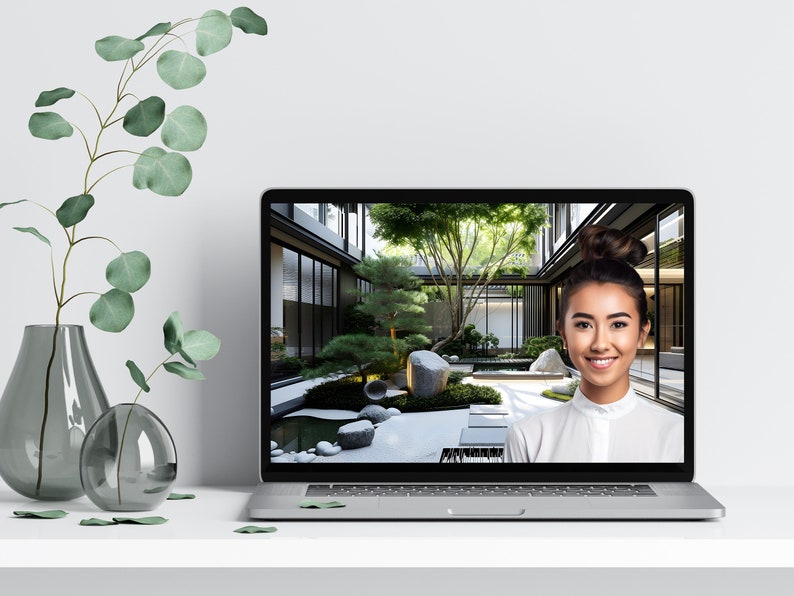 Zoom Background, Zen Zoom Background, Zen Home-office, Sunny Gravel ...