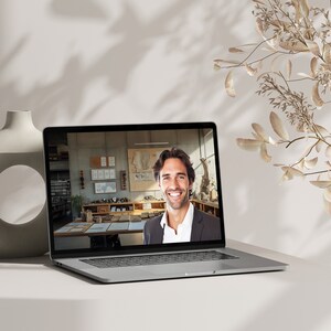 Zoom Background, Work Table Zoom Background, Minimalist Architectural ...