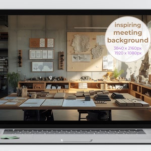 Zoom Background, Work Table Zoom Background, Minimalist Architectural ...