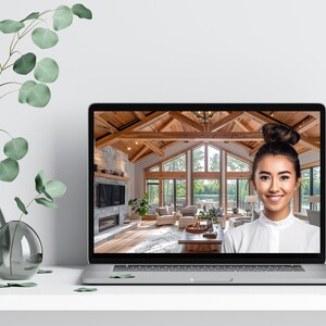 Zoom Background, Rustic Timber Truss Living Room Background, Cozy ...