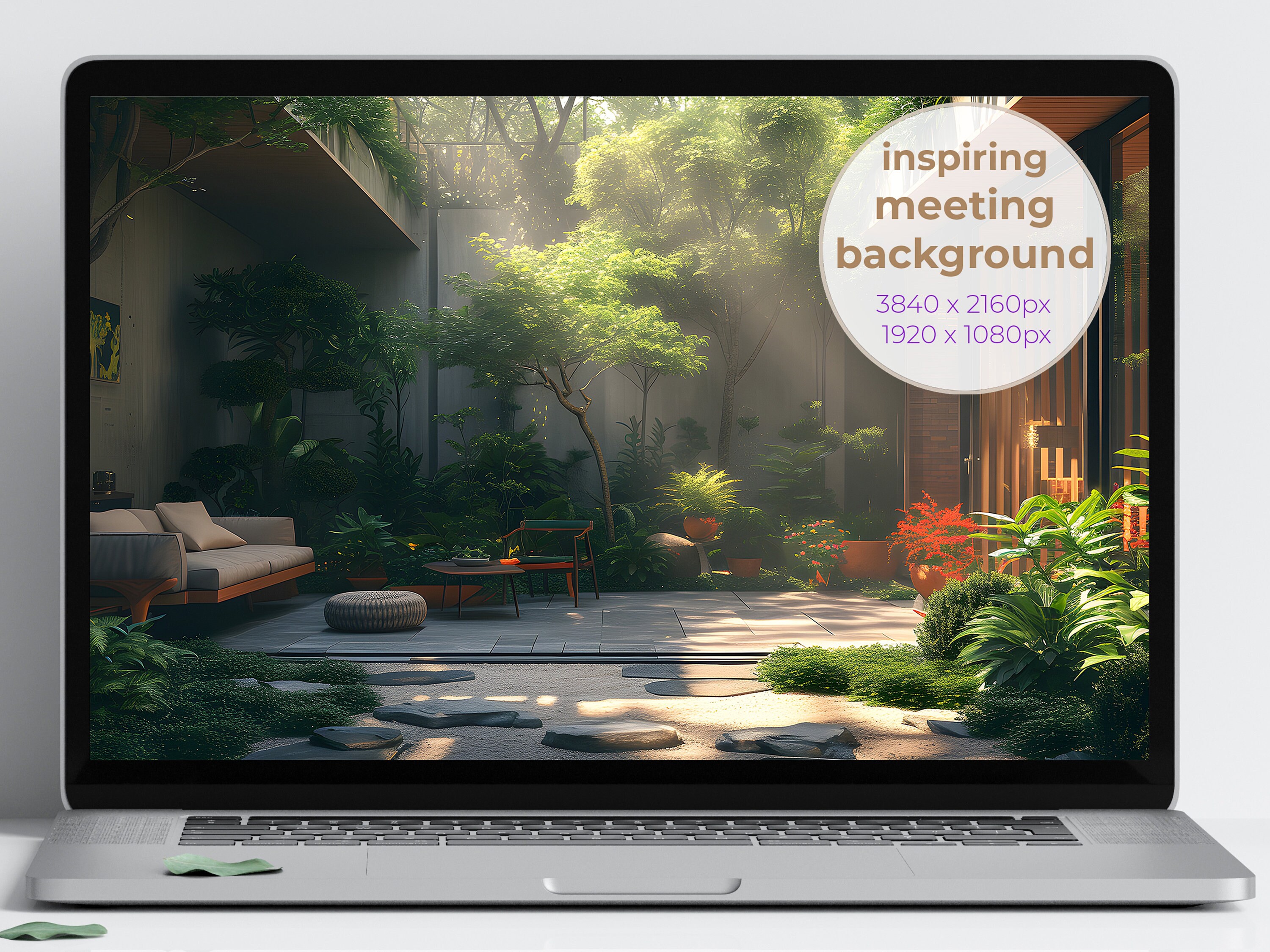 Zoom Background, Zen Zoom Background, Zen Home-office, Sunny Garden ...