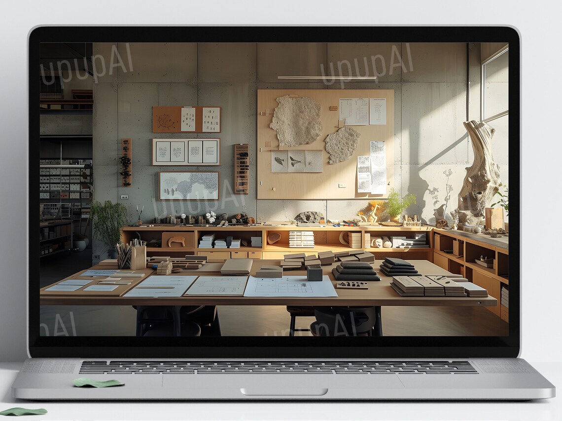 Zoom Background, Work Table Zoom Background, Minimalist Architectural ...