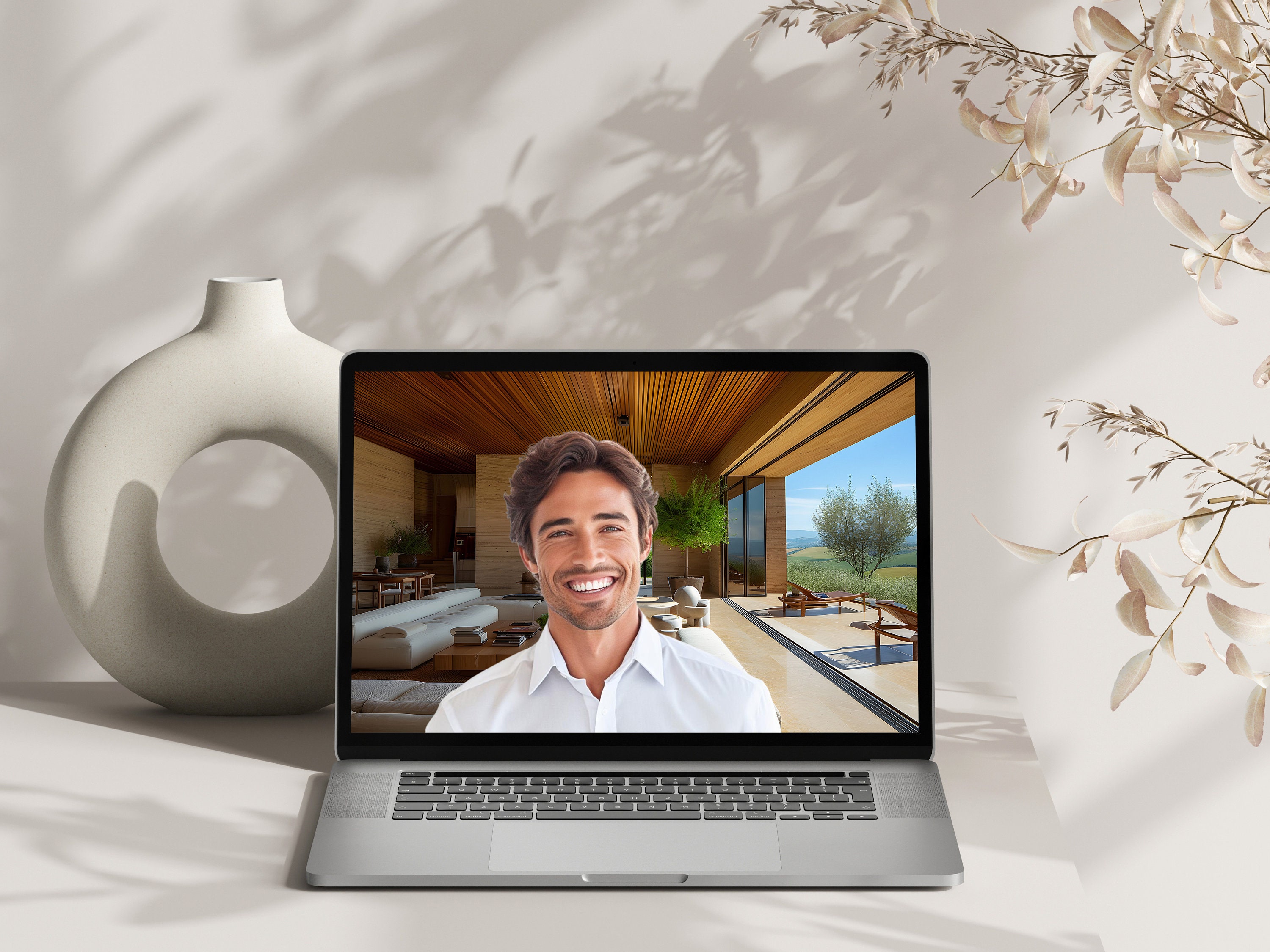Zoom Background, Modern Apartment Zoom Background, Tuscan Living Room ...
