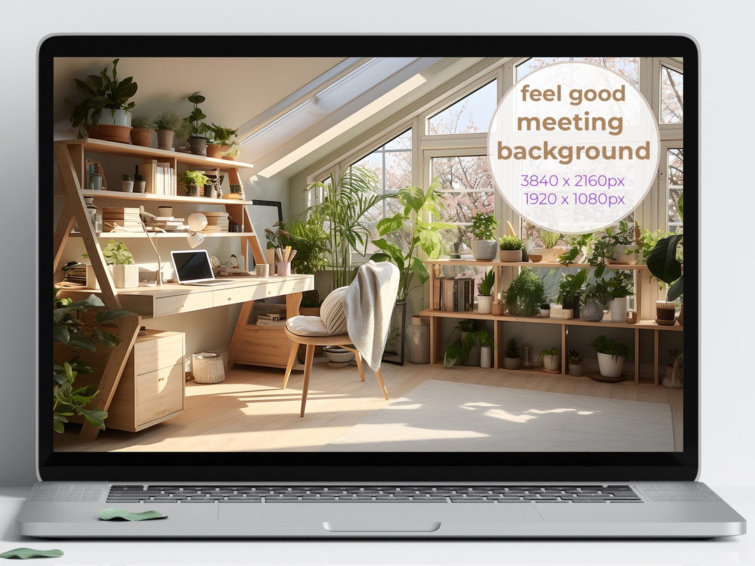 Urban Chic Inspired Home Office Background: Airy, Trendy Workspace With ...