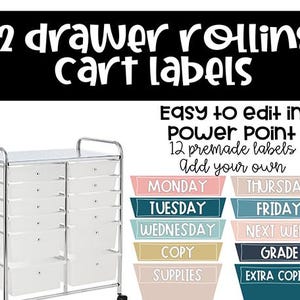Boho Classroom Decor Rolling Cart Labels Editable Boho Themed Labels 10 ...