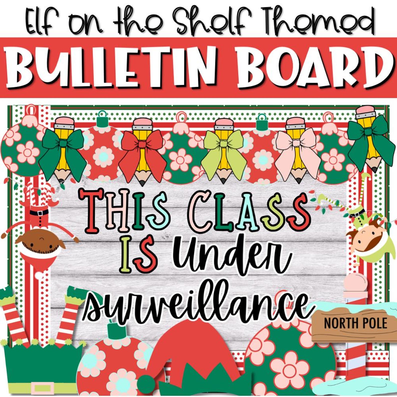 Christmas Bulletin Board Kit Classroom Decor Winter Bulletin Board Kit ...