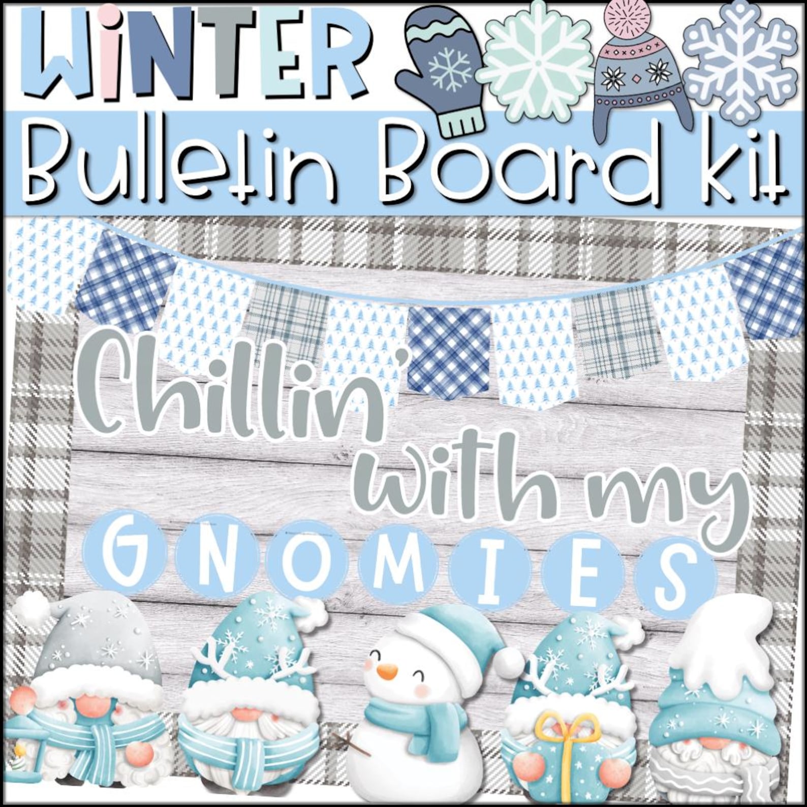 Gnome Bulletin Board | Winter Bulletin Board Kit | Chillin' With My ...