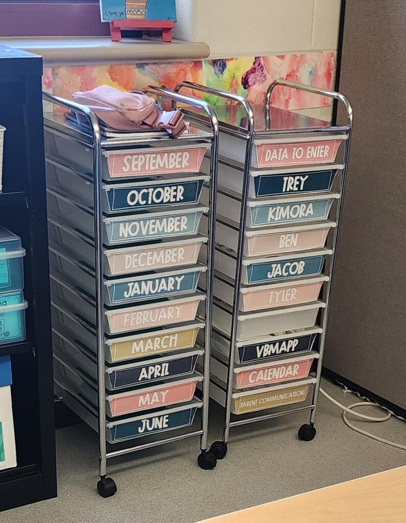 Boho Classroom Decor Rolling Cart Labels Editable Boho Themed Labels 10 ...