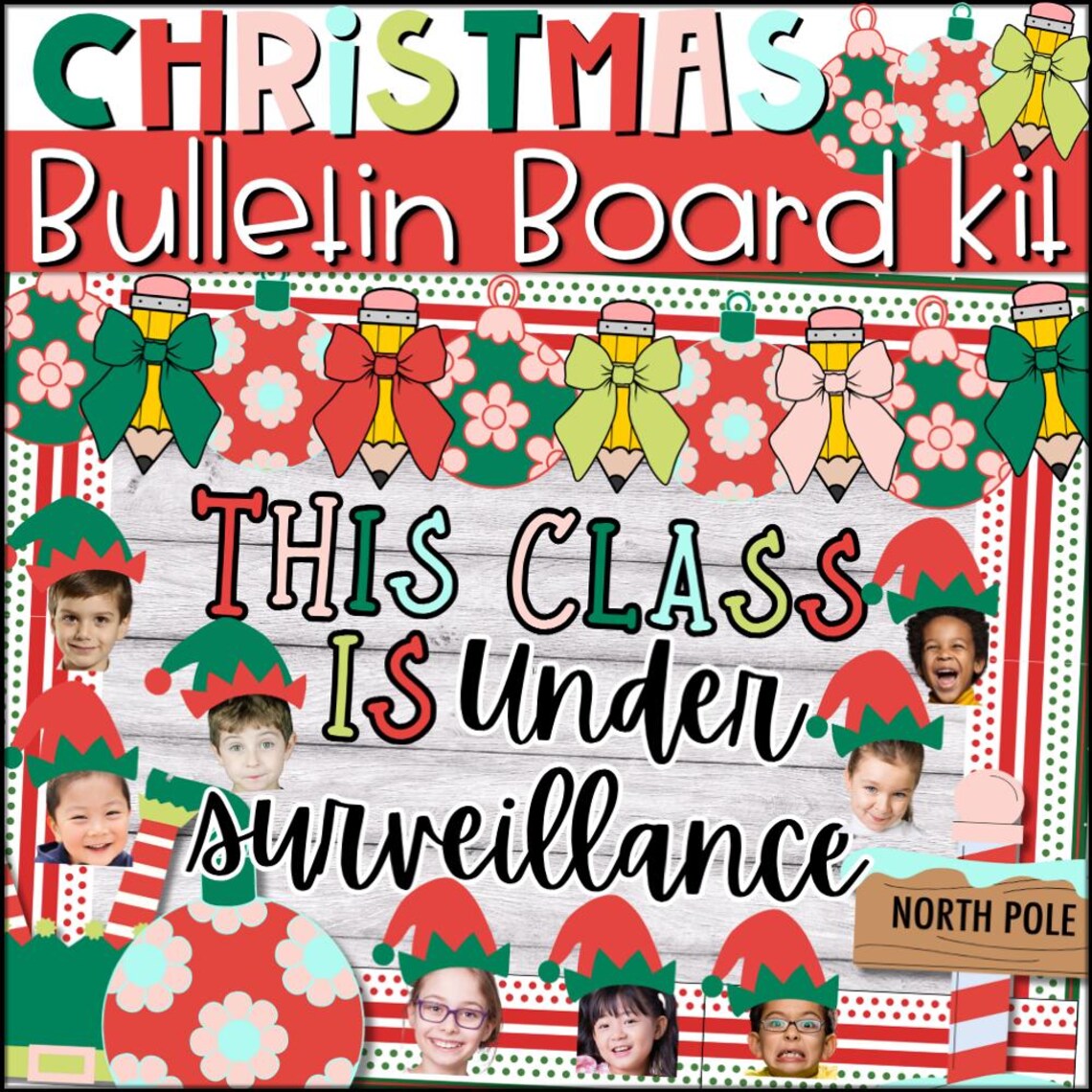 Christmas Bulletin Board Kit Classroom Decor Winter Bulletin Board Kit ...