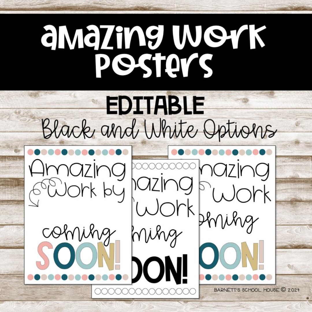 Amazing Work Coming Soon, Digital Posters, Boho Classroom Decor ...
