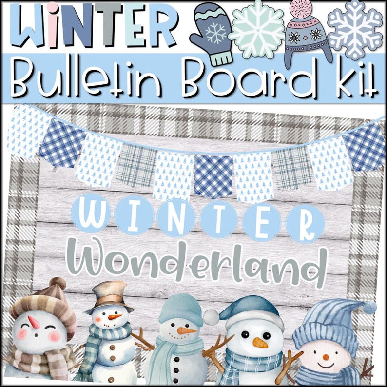 Snowman Bulletin Board Winter Bulletin Board Kit Chillin' With My ...