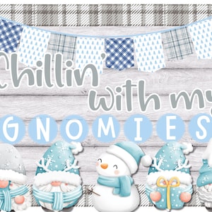 Gnome Bulletin Board | Winter Bulletin Board Kit | Chillin' With My ...