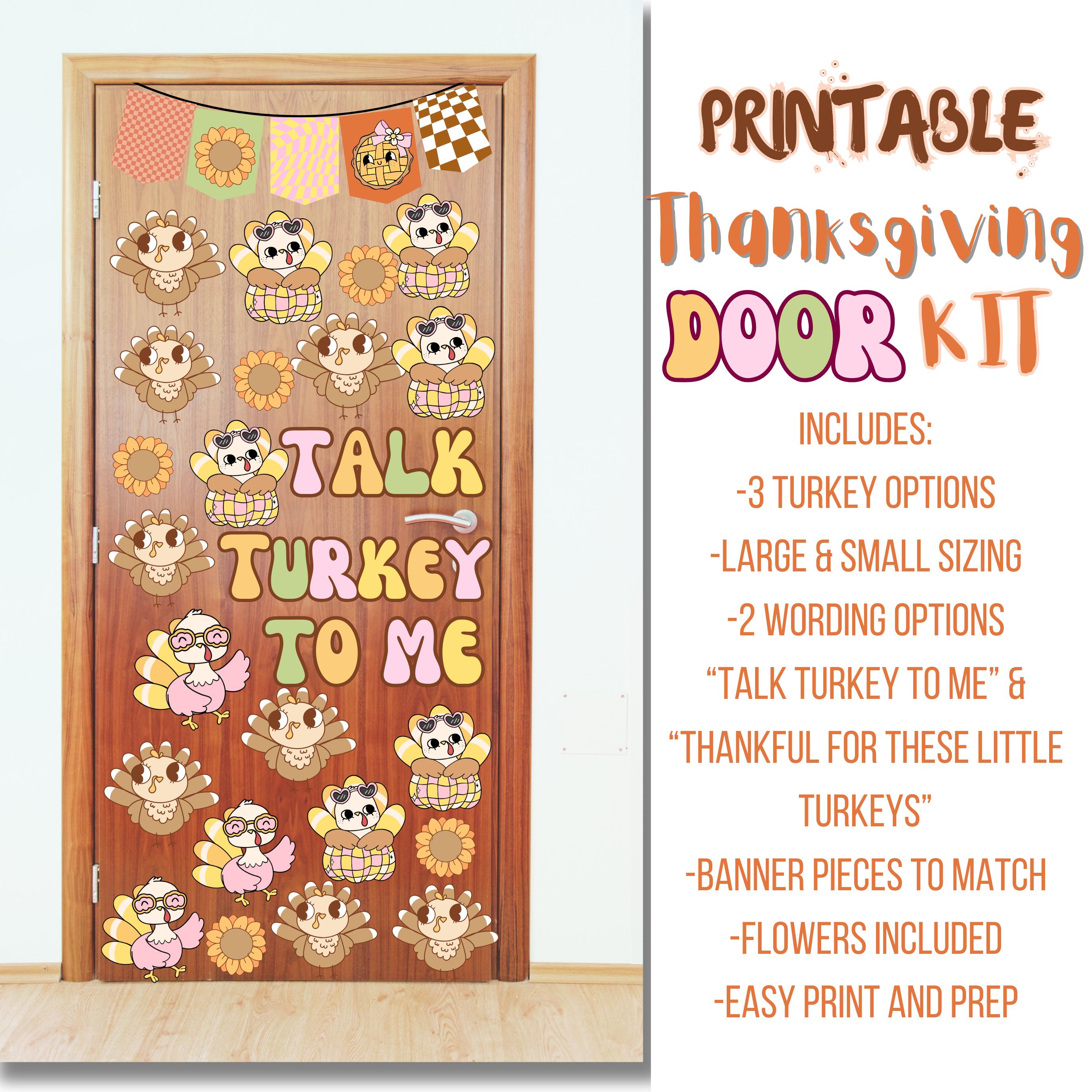Thanksgiving Classroom Door Decor Kit Printable Thanksgiving Classroom ...