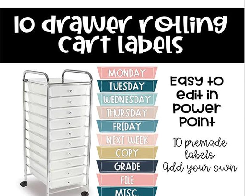 Boho Classroom Decor Rolling Cart Labels Editable Boho Themed Labels 10 ...