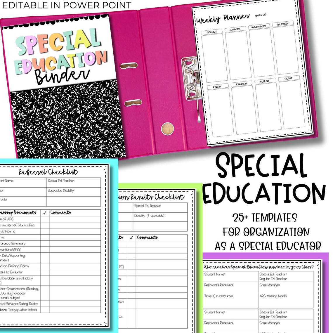 Special Educator Binder Teacher Planner, Editable Teacher Planner ...