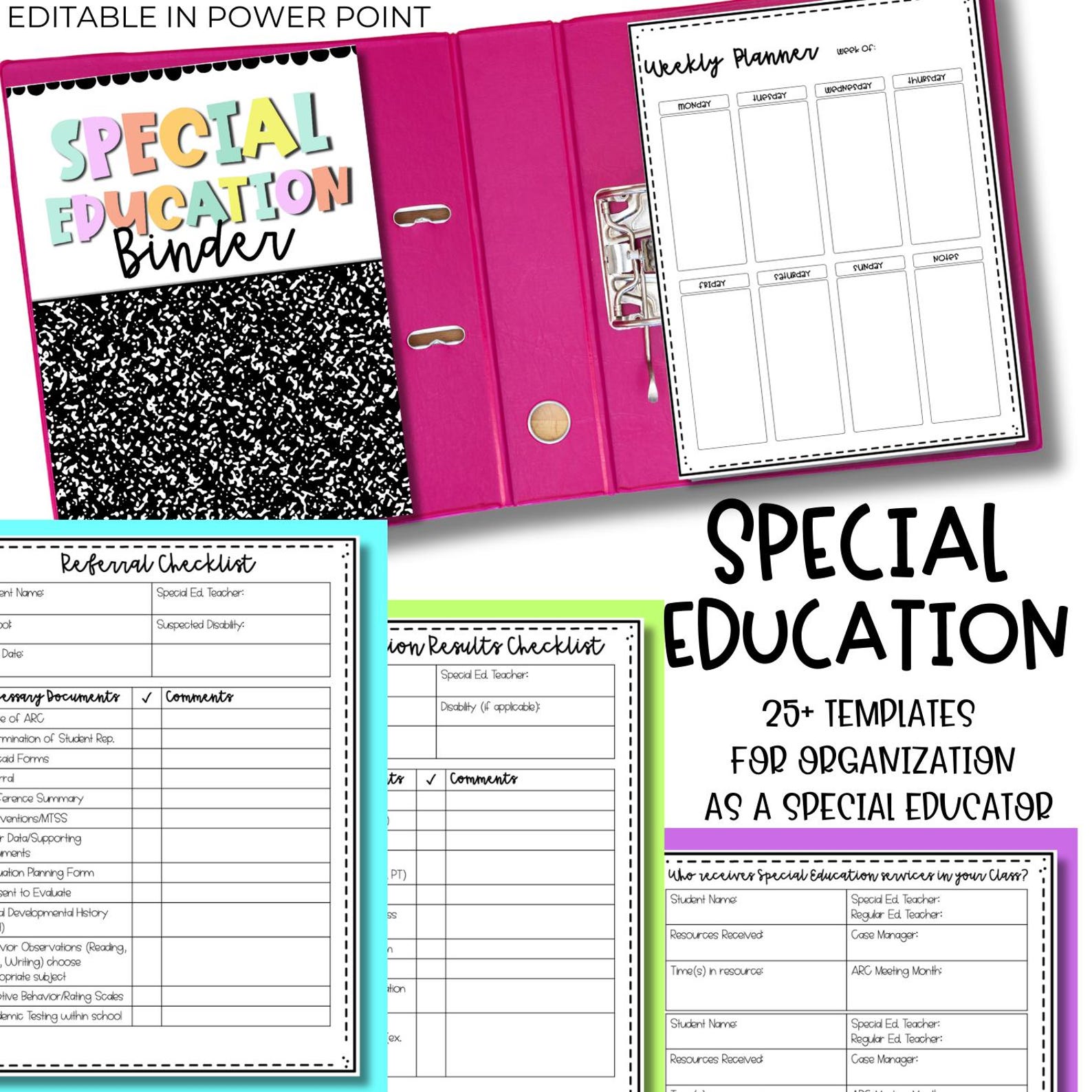 Special Educator Binder Teacher Planner, Editable Teacher Planner ...