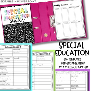 Special Educator Binder Teacher Planner, Editable Teacher Planner ...