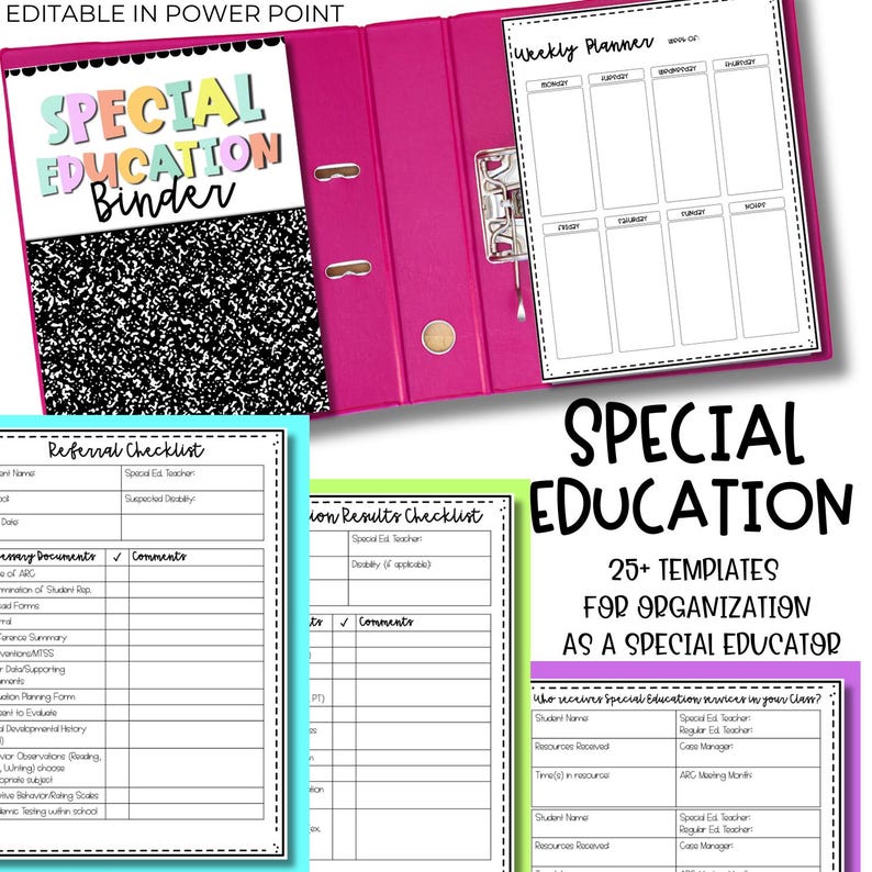 Special Educator Binder Teacher Planner, Editable Teacher Planner ...