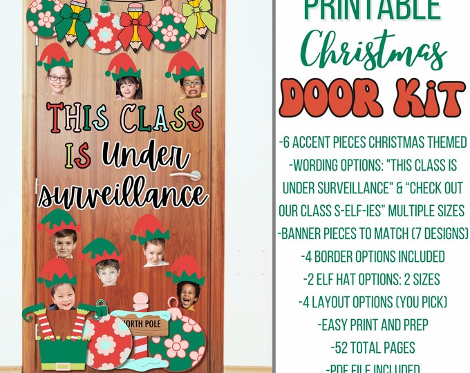 Christmas Elf Classroom Door Decor Kit | Printable Winter Theme (PDF ...