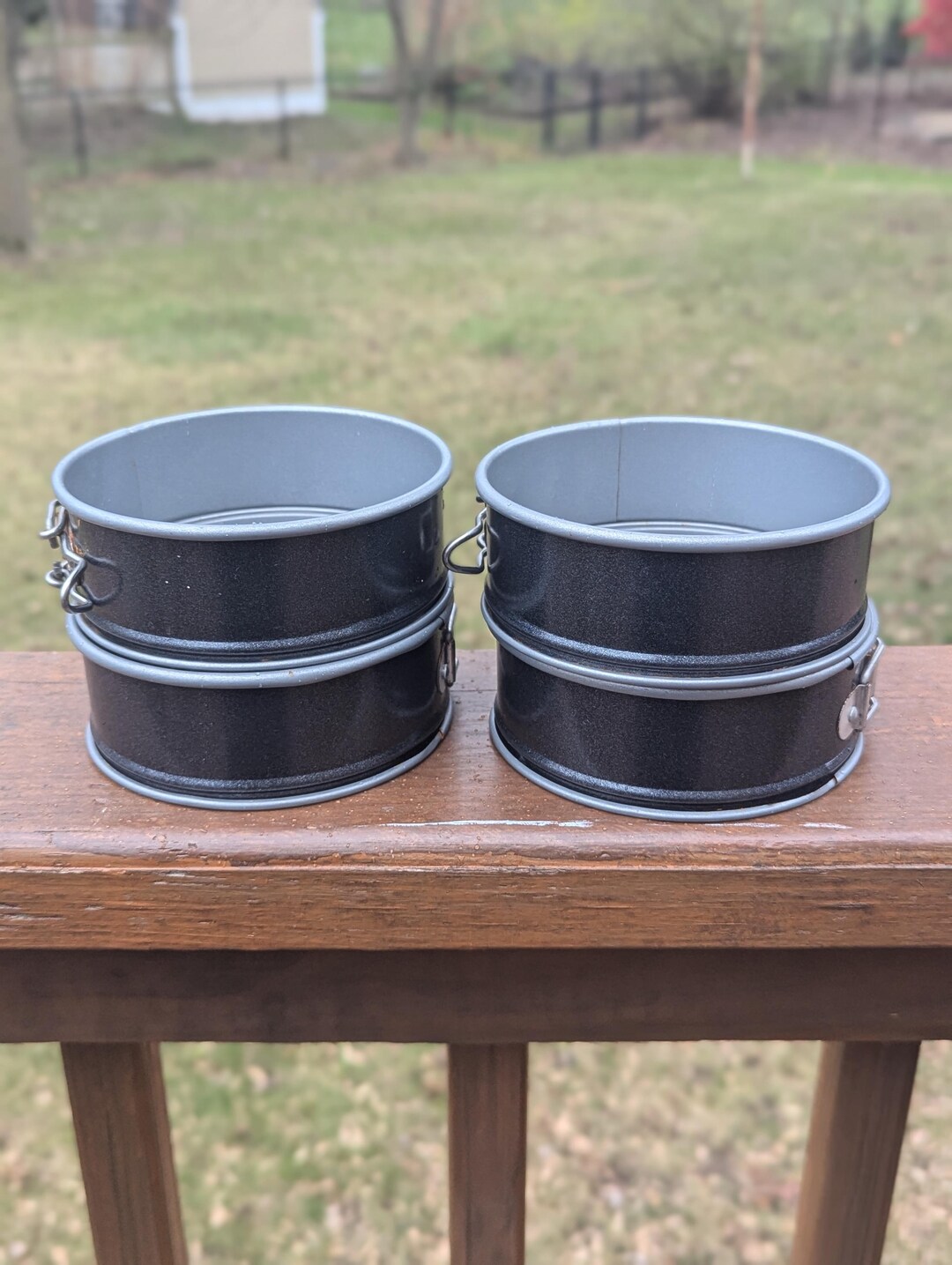 Mini Springform Pans Set of 4 With Some Rust 4.5 Inch Perfect for Cakes ...
