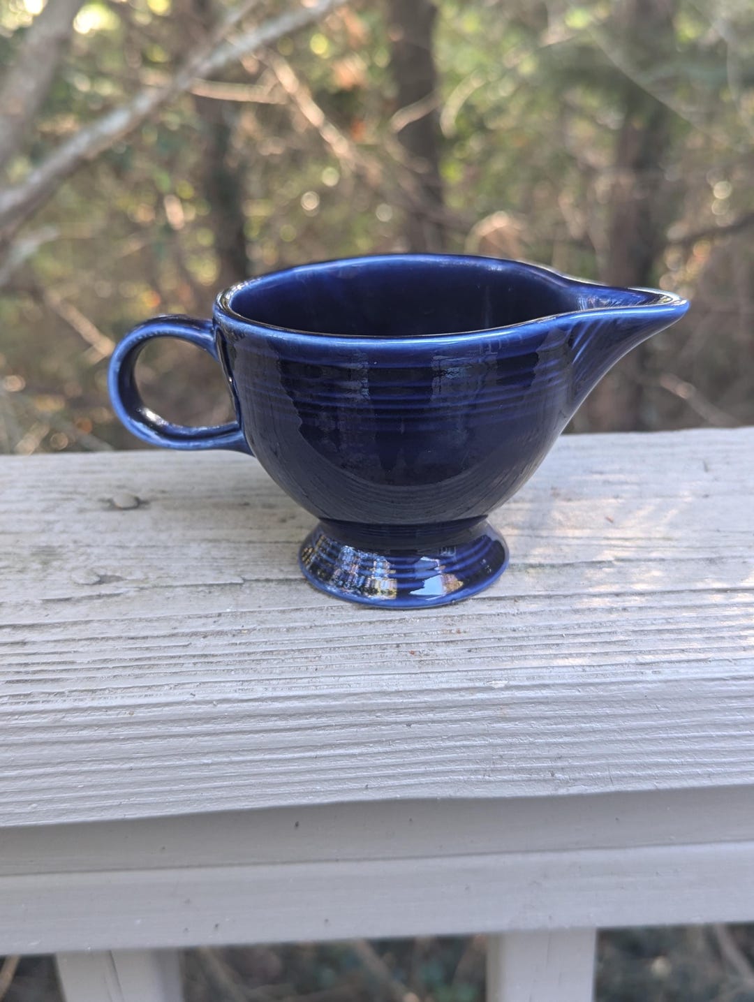 Fiestaware Cobalt Blue Creamer With Minor Wear Discontinued Color - Etsy