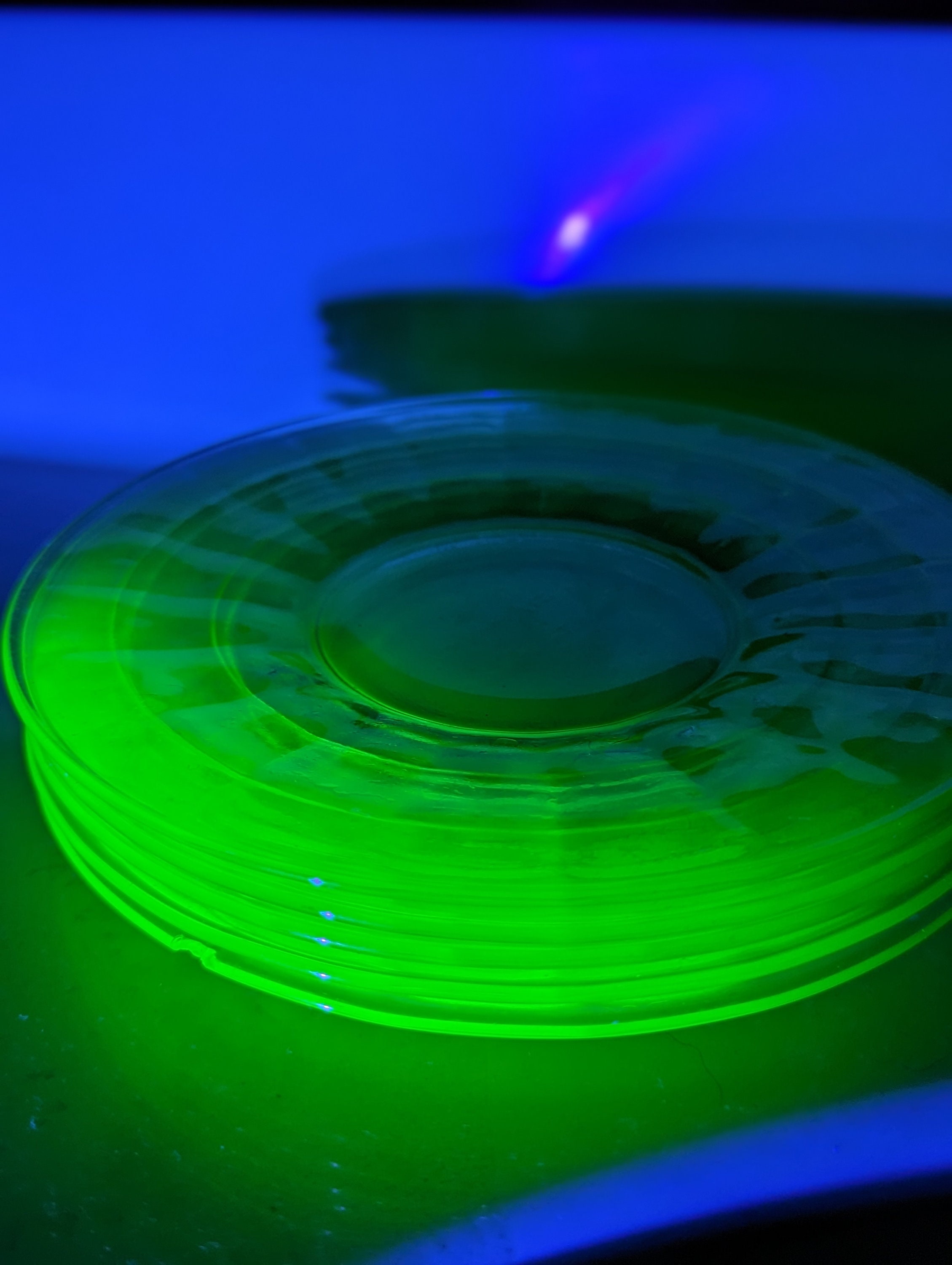 Set of 5 Anchor Hocking Block Optic Bread / Salad Plate Uranium Glass ...