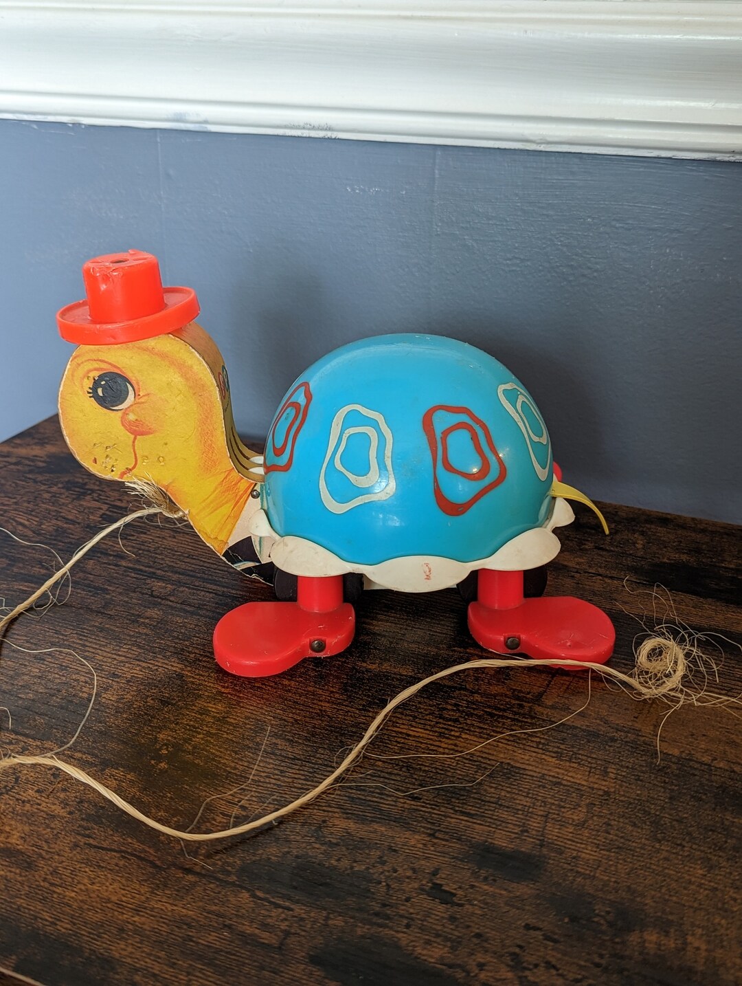 Fischer Price Vintage Turtle Pull Toy With Damage - Etsy
