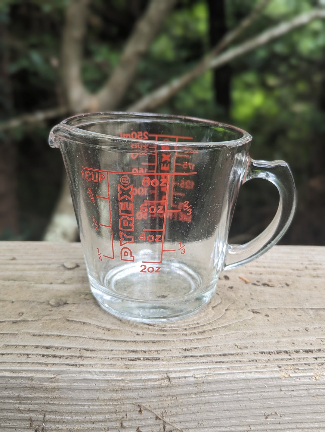 Pyrex 1 Cup Glass Measuring Cup #508 D Handle With Some Wear From Prior ...