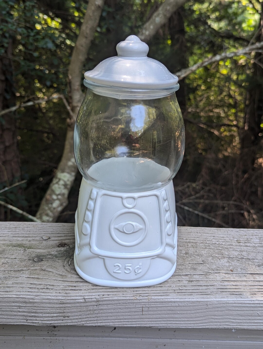 Ceramic Gumball Container White Target Bullseye With a Scratch in the ...