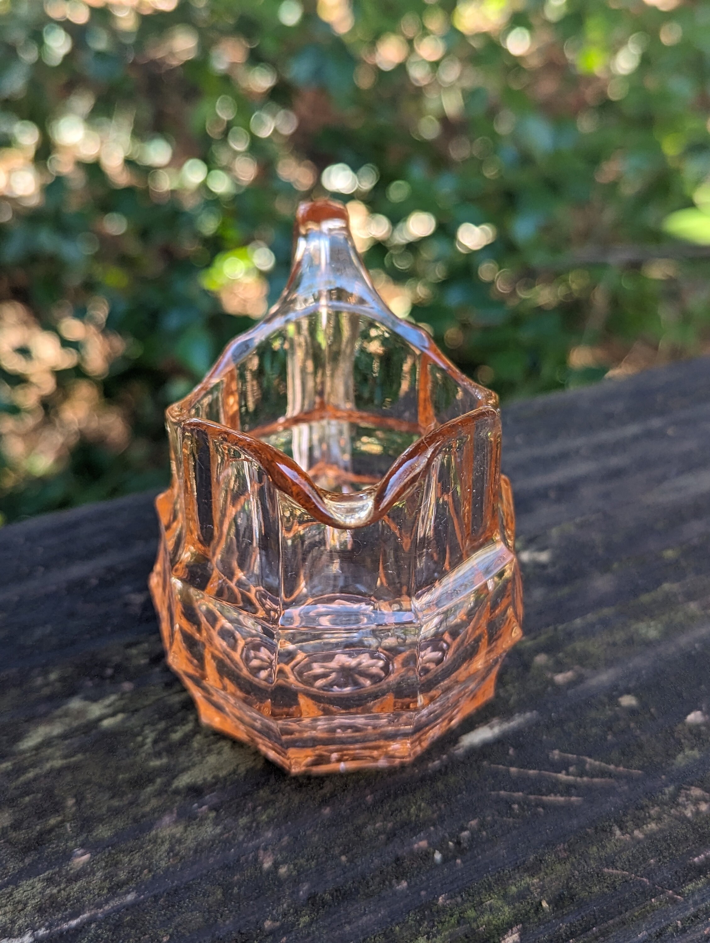 RARE Vintage Pink Depression Glass Creamer With Geometric Cubist ...