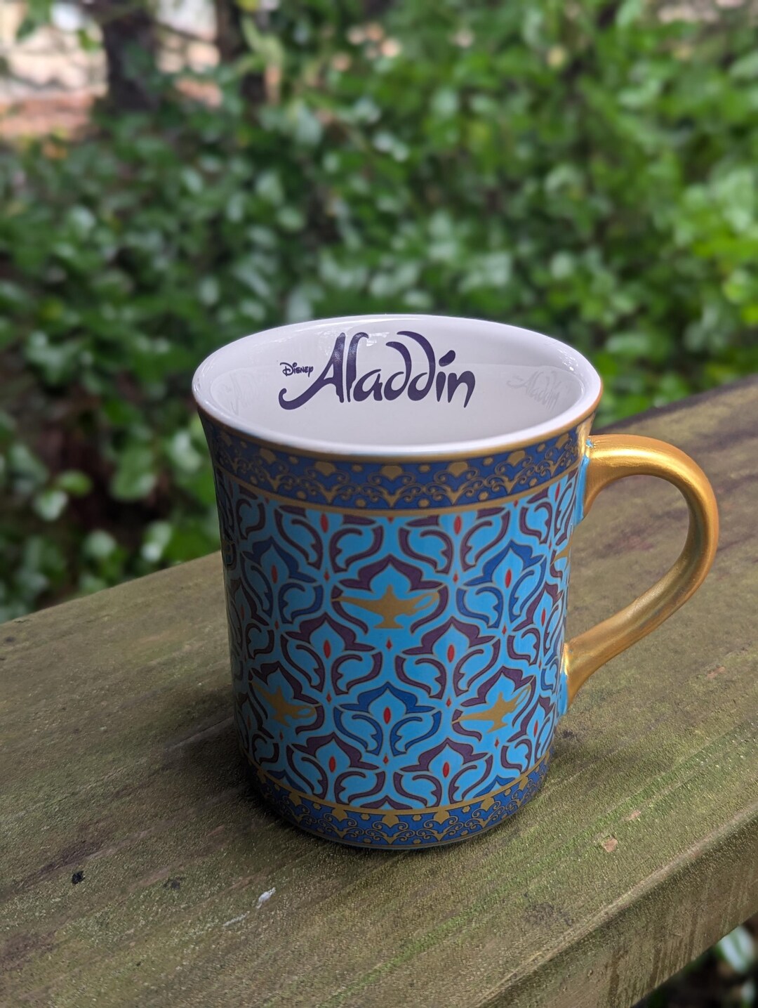 Disney Aladdin Broadway Mug With Lamps and Gold Handle With Minor Wear ...