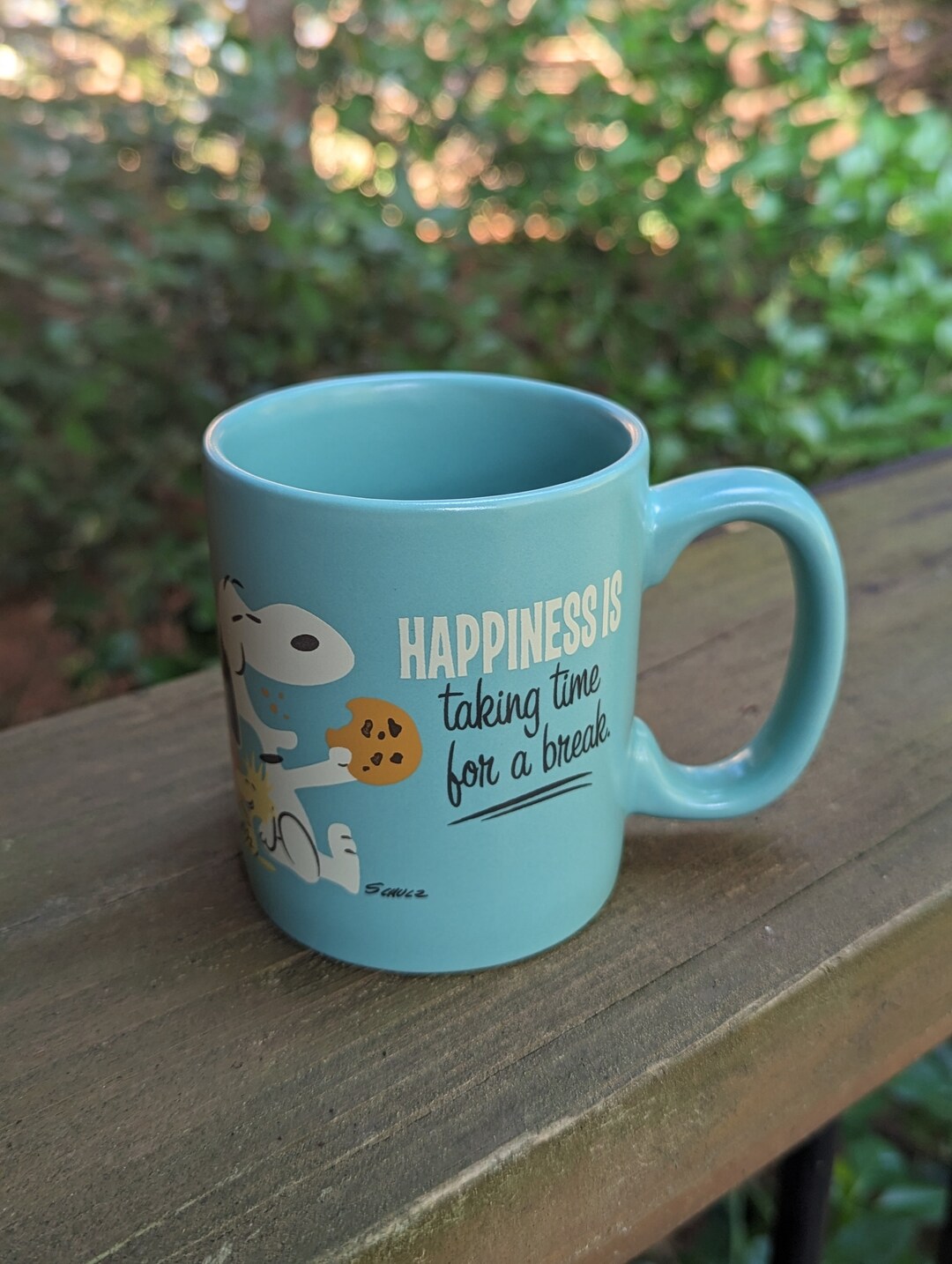 Snoopy Peanuts Happiness is Taking Time for a Break Teal - Etsy