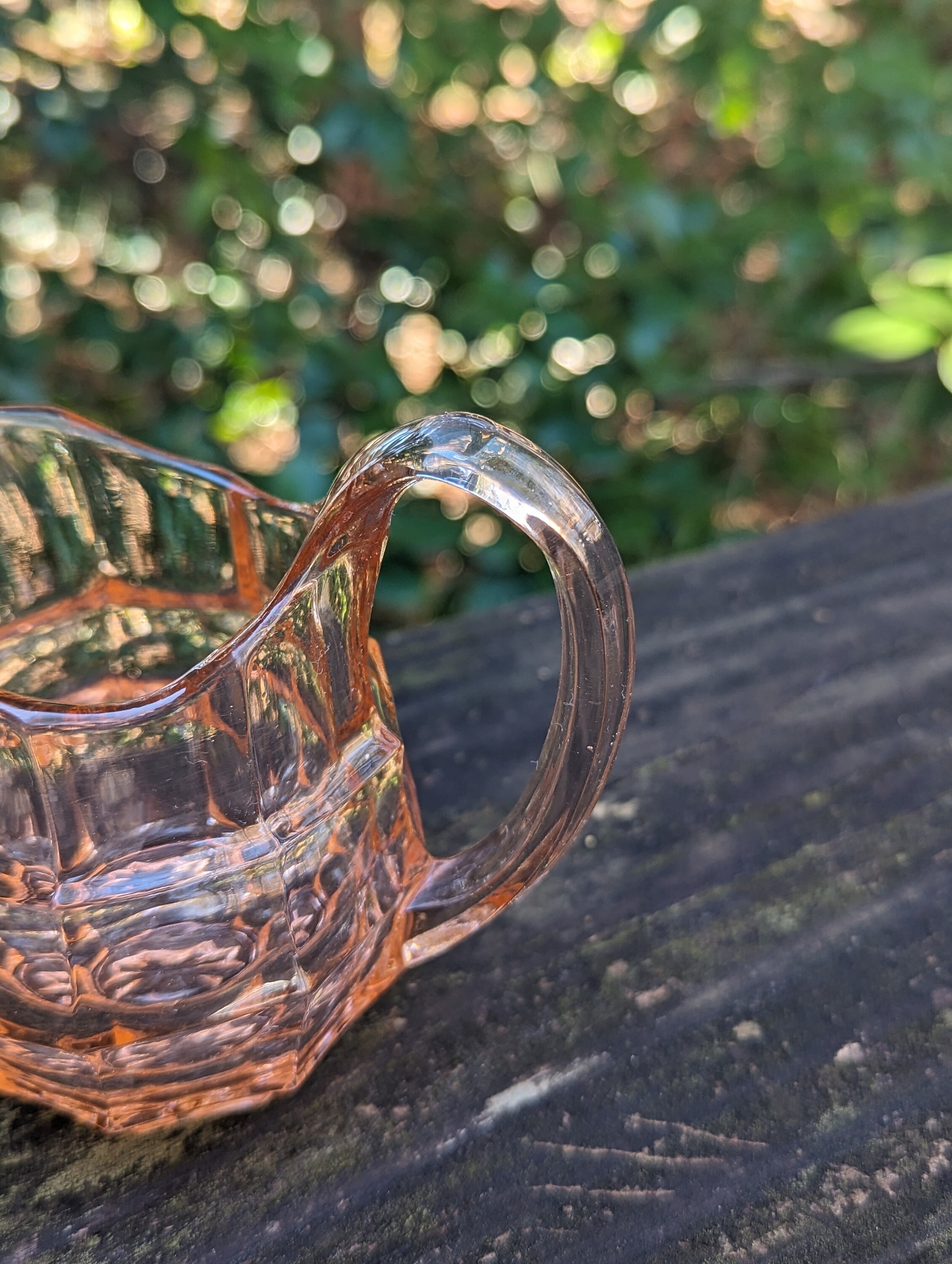 RARE Vintage Pink Depression Glass Creamer With Geometric Cubist ...