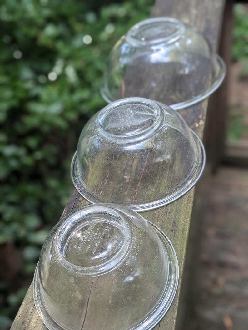 Clear Pyrex Mixing Bowls Nesting Set of 3 322, 323, 325 Vintage With ...