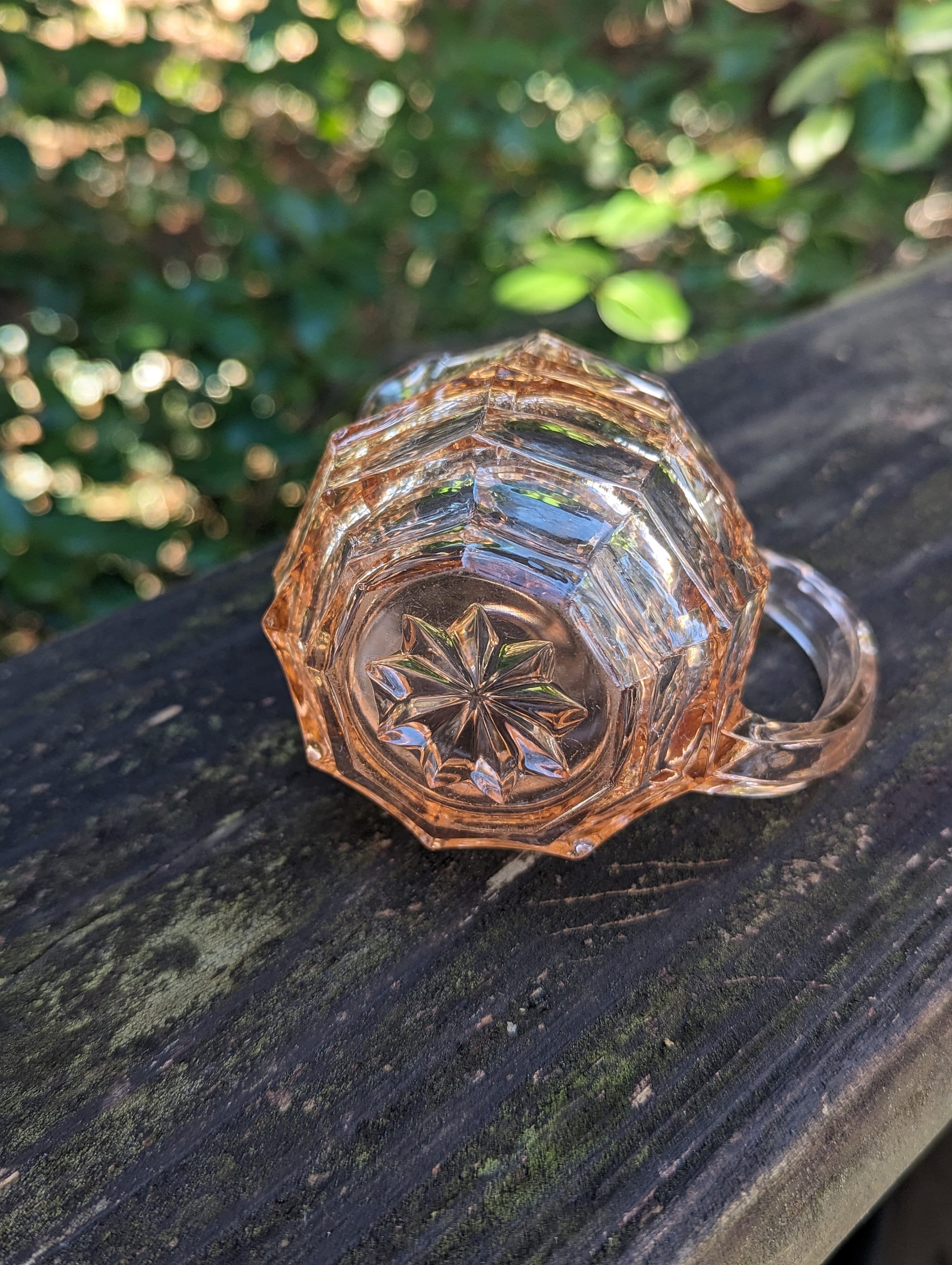 RARE Vintage Pink Depression Glass Creamer With Geometric Cubist ...