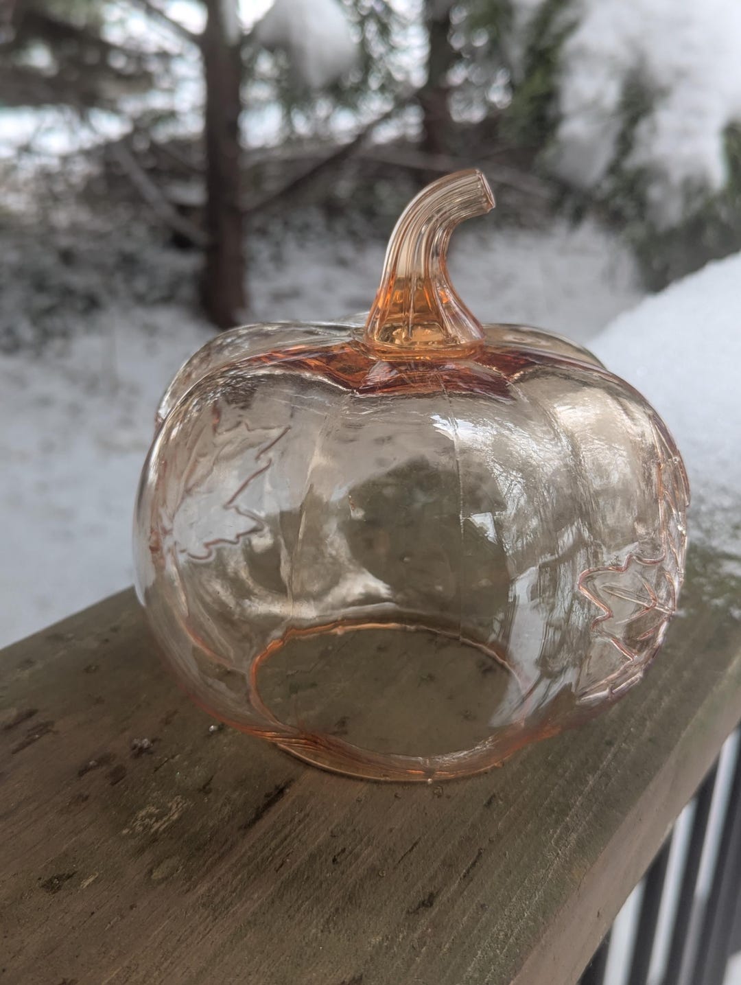 Glass Halloween Pumpkin Fall Orange Glass With Minor Wear - Etsy