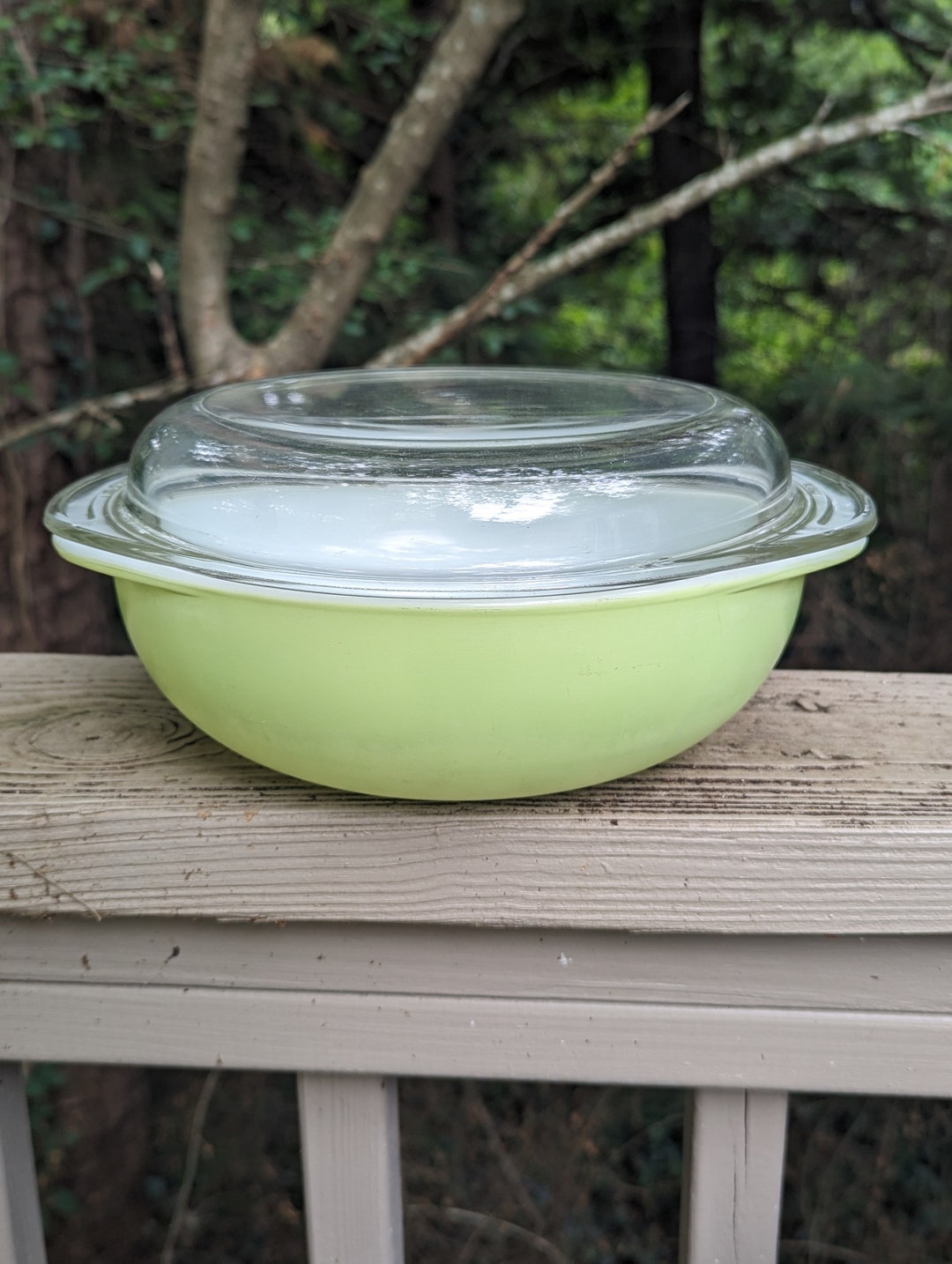Pyrex 024 Lime Green With Some Wear to the Glaze and Chips on Original ...