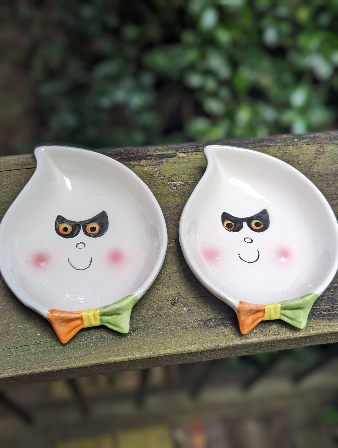 Ghost Candy Dishes Set of Two for Trinkets and Fall Sweets East West ...