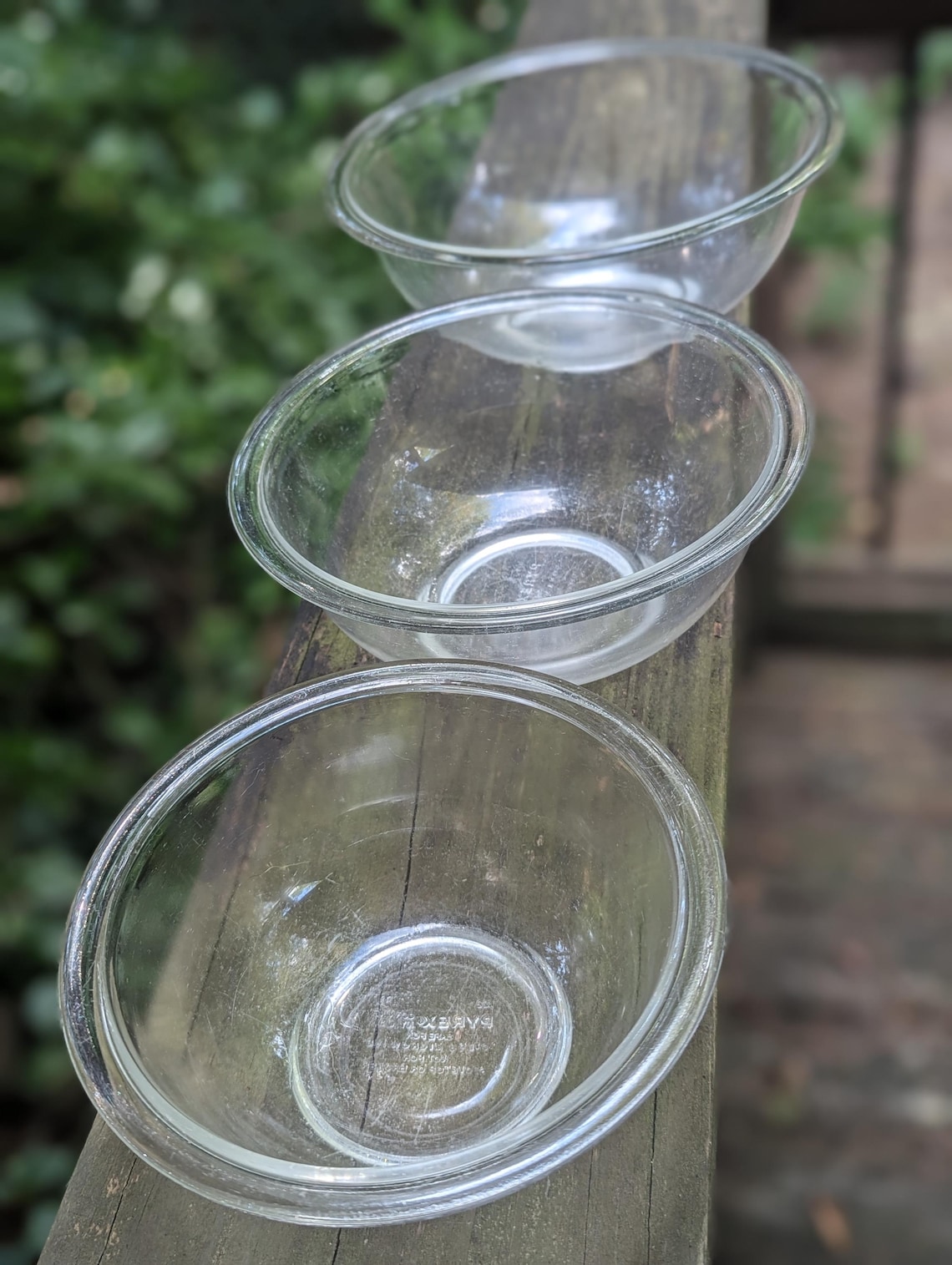 Clear Pyrex Mixing Bowls Nesting Set of 3 322, 323, 325 Vintage With ...
