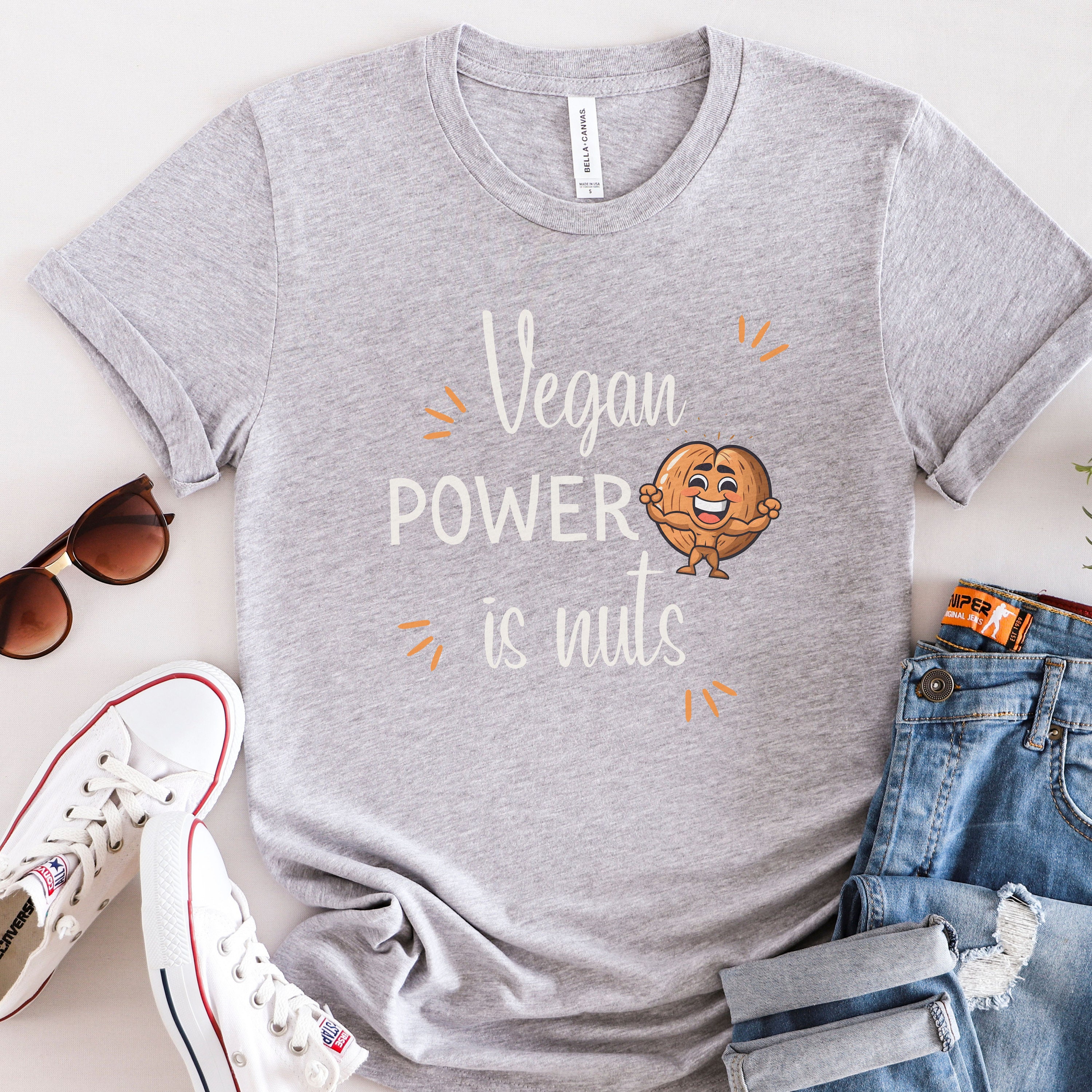 Vegan Power is Nuts Vegan T-shirt, Funny Vegan Shirt, Vegan Clothing ...