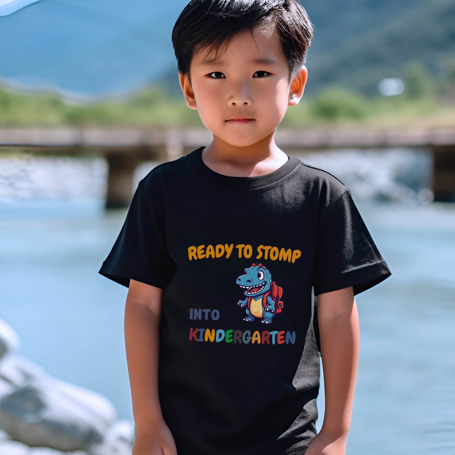 Ready to Stomp Into Kindergarten T-shirt, Kids School Shirt ...